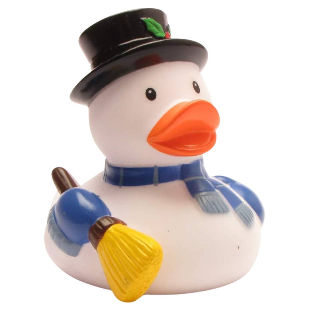 Rubber Duck Snowman - Rubber Duck with Blue Scarf| Shop4Ducks